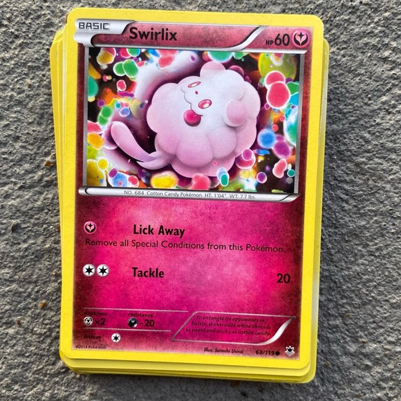 Pokemon | Toys | Pokemon Swirlix Trading Card Pink And Yellow | Poshmark
